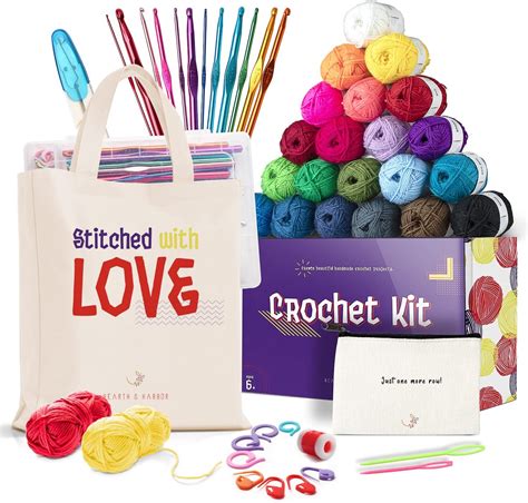 43 Piece Crochet Kit With Crochet Hooks Yarn Set Hearth And Harbor