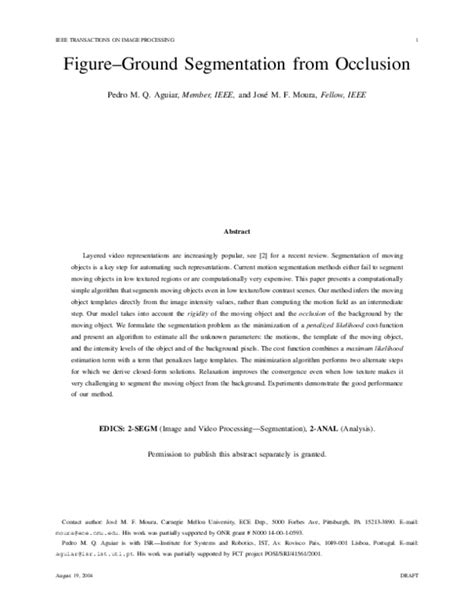 Pdf Figure Ground Segmentation From Occlusion