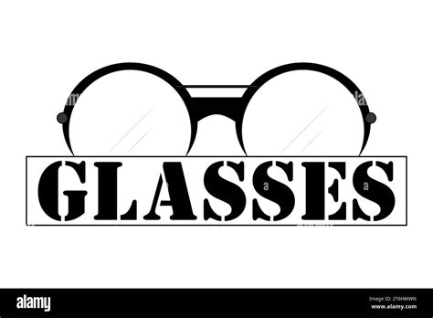 Glasses With Round Lenses And Signboard With Text Vector Template On