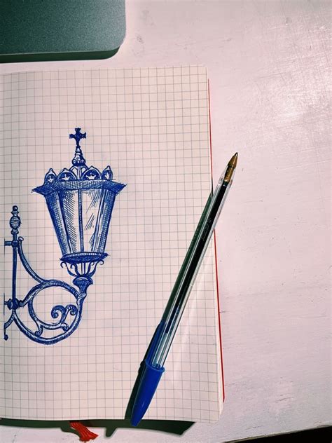 Ballpoint Pen Drawing Of Street Lamp Ballpoint Pen Art For Beginners