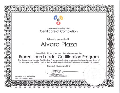 Lean Bronze Certification Pdf