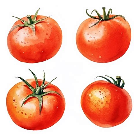 Premium Vector Tomatoes Vector Art Watercolor Tomato Vector