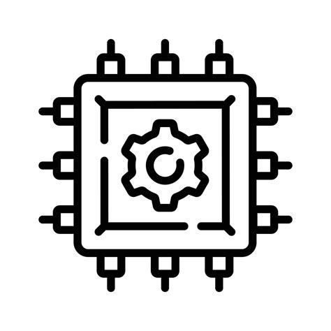 Well Designed Linear Icon Of Compact Microprocessor Chip 68312245