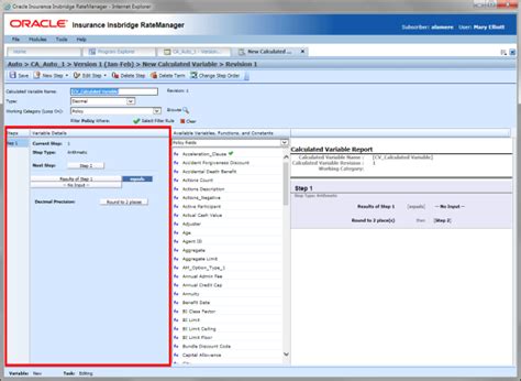 Calculated Variable Details
