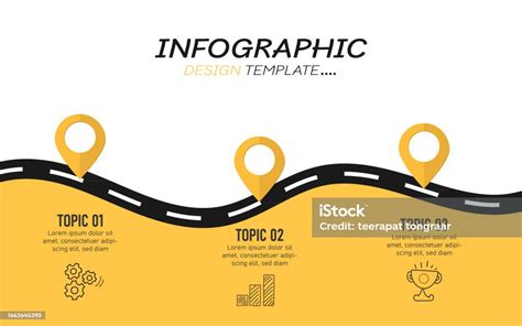Travel Infographic Template 3 Steps Timeline Journey Stock Illustration