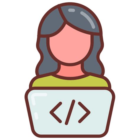 Female Developer Software Designer Coding Expert Programmer Icon