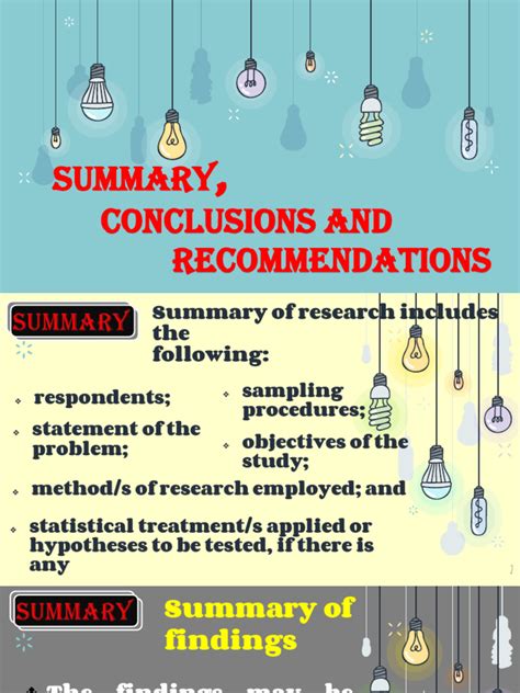 Summary Conclusion And Recommendation Pr2 Pdf Science Technology