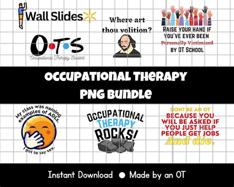 Funny Occupational Therapy Png Svg Bundle Ot Humor Designs Digital