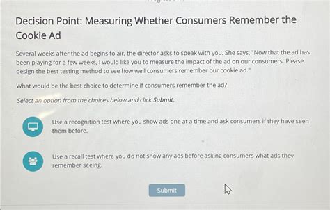 Solved Decision Point Measuring Whether Consumers Remember