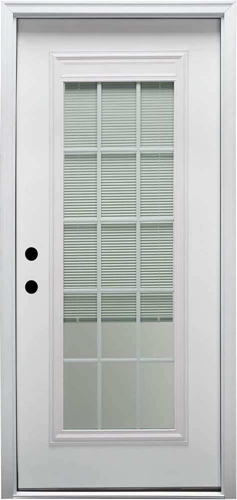 National Door Company Right Hand Inswing Primed Fiberglass Smooth Full Lite Internal Mini
