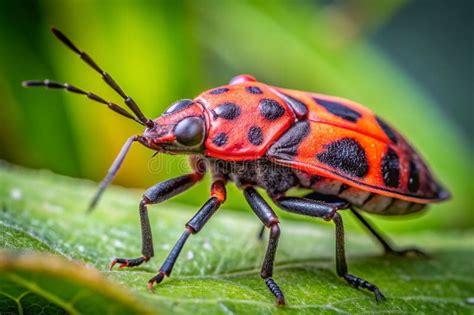 Intense Red Firebug A Stunning Macro Photography Closeup Of The