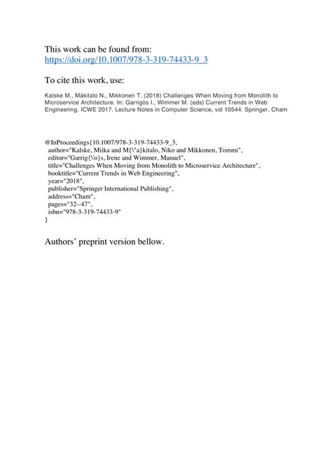 pdf challenges when moving from monolith to microservice architecture