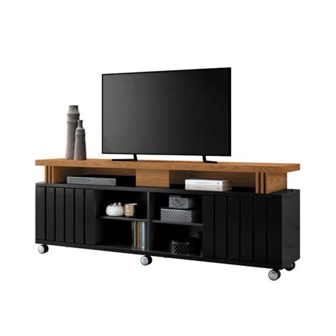 Rack Bancada Sala Estar Tv Até 70 Polegadas 2 Portas Ripadas 2