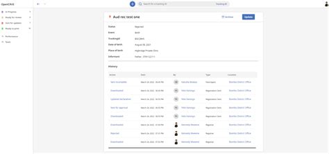 Record Audit · Issue 1636 · Opencrvsopencrvs Core · Github