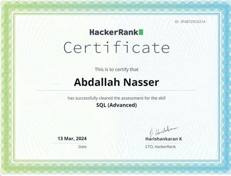 Abdallah Nasser On Linkedin Dataanalysis Hackerrank Continuouslearning Data Sql
