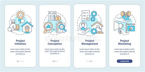 Developing Real Estate Projects Onboarding Mobile App Screen Stock