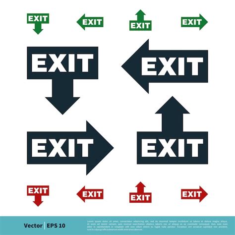 Premium Vector Exit Sign Arrow Icon Vector Logo Template Illustration Design Vector Eps