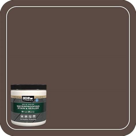 Behr Premium 8 Oz Sc 105 Padre Brown Solid Color Waterproofing Exterior Wood Stain And Sealer
