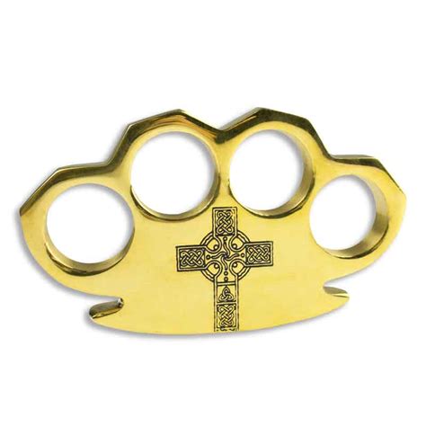 Right Cross Brass Knuckles Celtic Cross Knuckle Duster Solid Brass