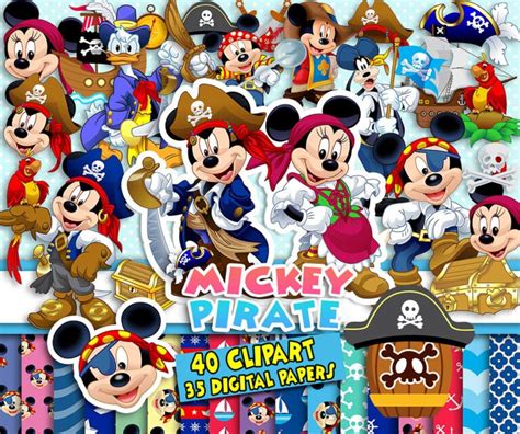 Mickeys Pirate Adventure Png Clipart Bundle Digital Disney