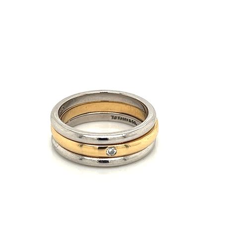 Tiffany And Co Platinum And 18k Yellow Gold Stackable Rings Henrys Fine