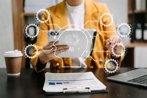 woman using chatbot in computer and tablet smart intelligence ai chat