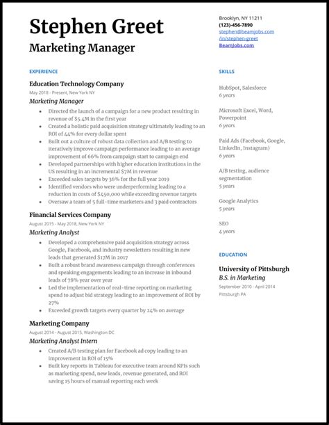3 Best Marketing Resume Examples For 2021 Marketing Resume Resume