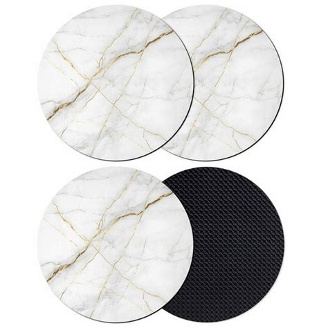 Gray And Gold Marble Texture Coasters For Drinksabsorbent Non Slip