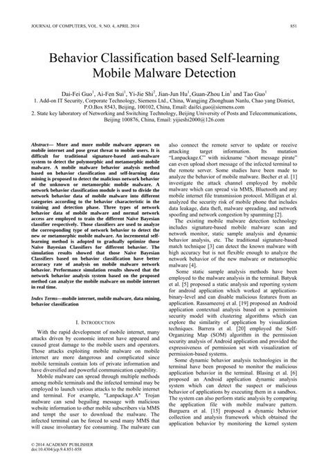 Pdf Behavior Classification Based Self Learning Mobile · Behavior