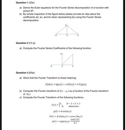 Solved Question 1 20p A Derive The Euler Equations For