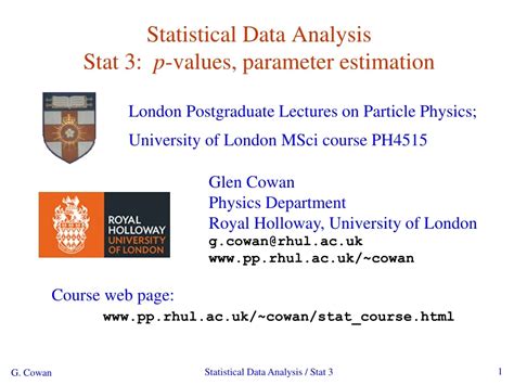 ppt statistical data analysis stat 3 p values parameter estimation