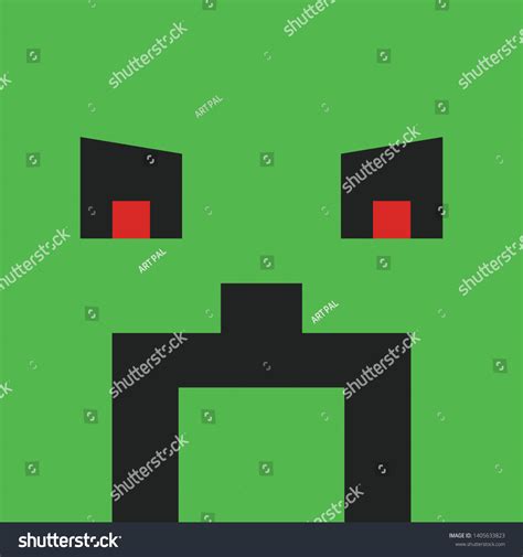 Minecraft Creeper Face Pixel Art Template
