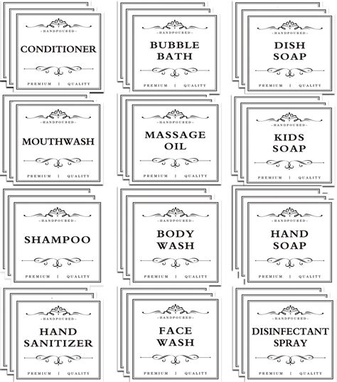 36 Pcs Printed Waterproof Labels For Shampoo And Conditioner Bottles