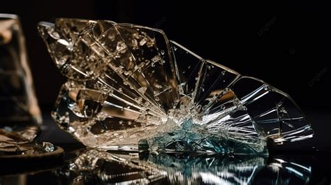 어두운 배경 앞의 깨지기 쉬운 유리 조각 깨진 거울 가로 구성 균열이 눈에 띈다 고화질 사진 사진 물 배경 일러스트 및 사진 무료 다운로드 Pngtree