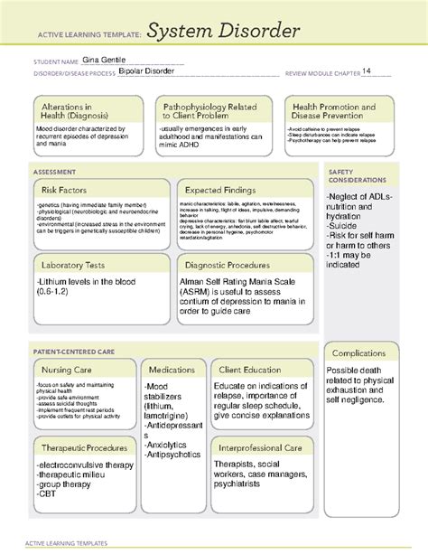 Bipolar Disorder Alt Alt Ati Active Learning Templates System