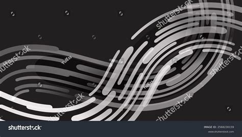 Black Background Curve Outline Gradation Variations Stock Vector