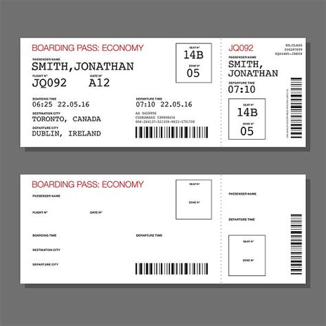 40 Blank Boarding Pass Template Clip Art Illustrations Royalty Free