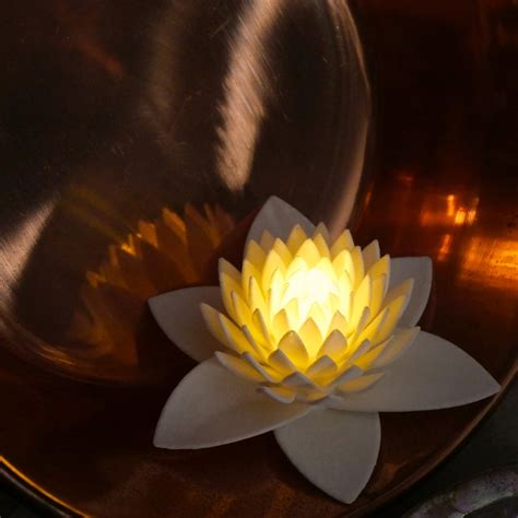 Ivory White Light Lotus Pla 3d Printed Led Light Natural Nitch Light Relaxation And Decoration For