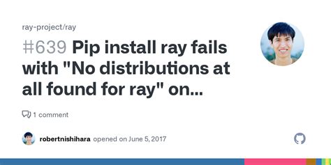 Pip Install Ray Fails With No Distributions At All Found For Ray On