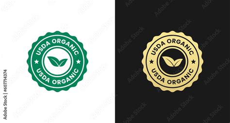 Usda Organic Label Or Usda Organic Stamp Vector Isolated In Flat Style
