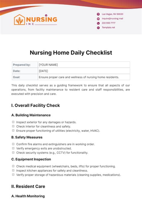 Page Nursing Home Operational Policies Procedures Templates