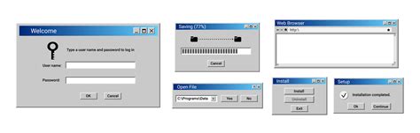 old user interface windows retro loading window open file panel in