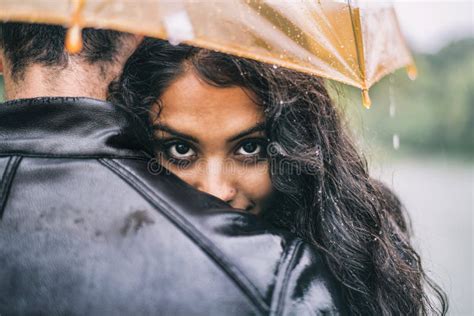 Lovers With Umbrella On A Rainy Day Stock Image Image Of Indian Autumn 60299755