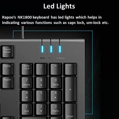 Rapoo Nk1800 Wired Usb Keyboard Spill Resistant Laser Carved Keycap