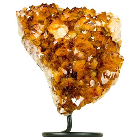 Natural Madeira Citrine Cluster With Aaa Red Orange Citrine Druzy On