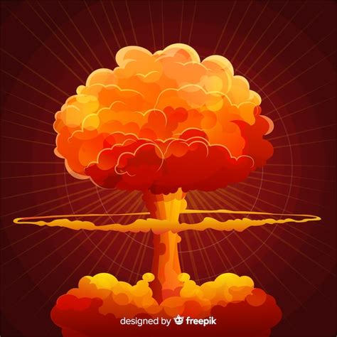 Free Vector Nuclear Explosion Effect Flat Design