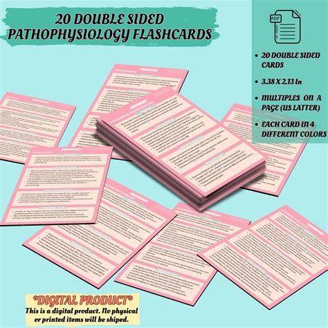 Pathophysiology Flashcards Bundle Nursing Medical School Study Aid