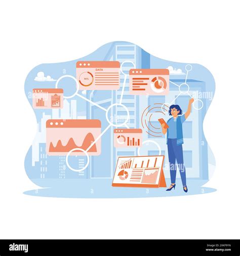 digital icons against woman using stock vector images alamy