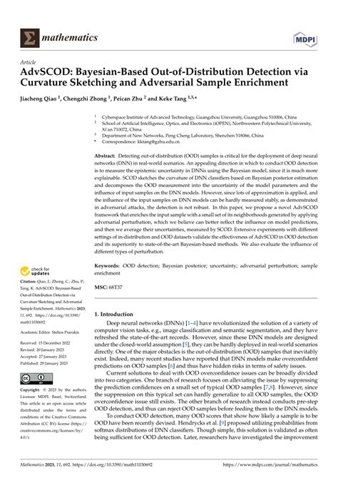 Pdf Advscod Bayesian Based Out Of Distribution Detection Via