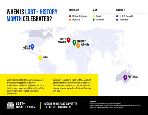Lgbt History Month World Map Template Venngage